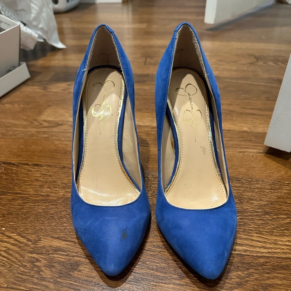 Jessica Simpson | Shoes | Jessica Simpson Veronica Blue Suede Pumps 6 ...